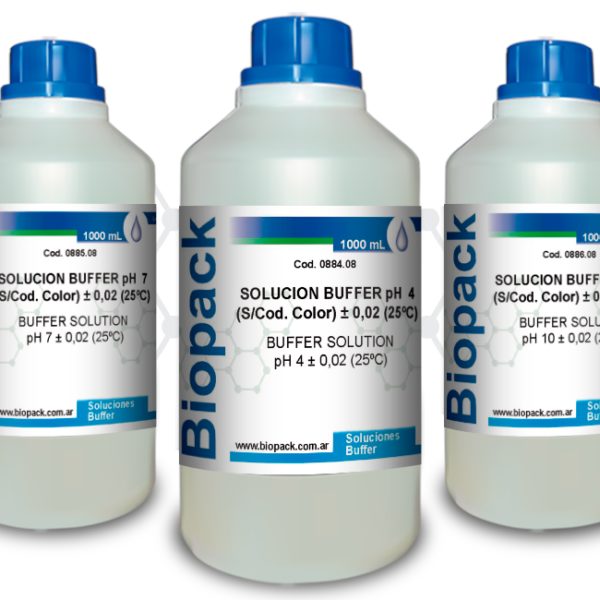SOLUCION BUFFER PH-4 ROJO x 500 ml | BIOPACK | MARBE S.A.