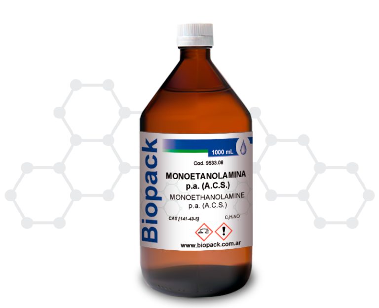 MONOETANOLAMINA P.A. (ACS) x 1000 ml | BIOPACK | MARBE S.A.