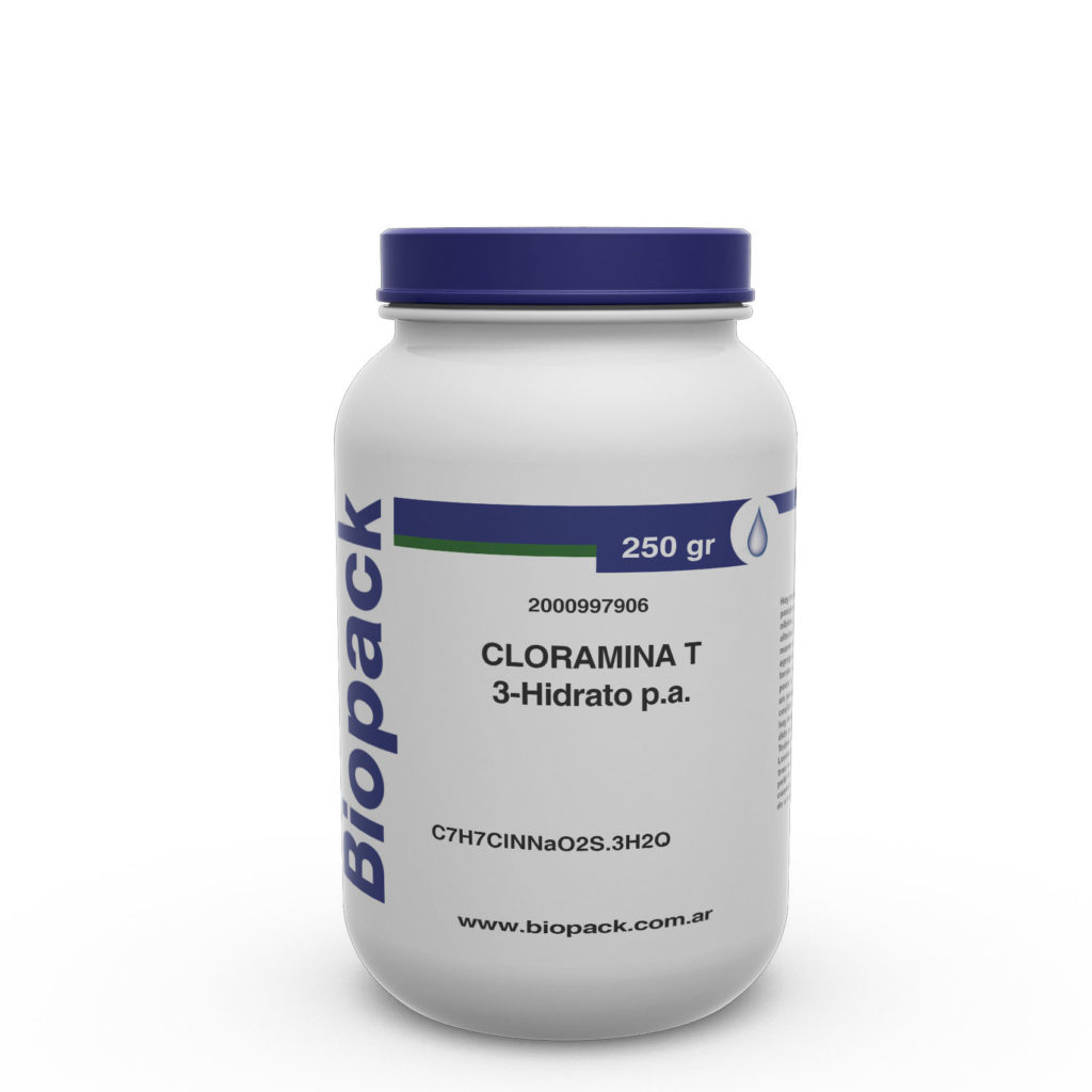 CLORAMINA T 3-H2O P.A. (ACS) x 250 g | BIOPACK | MARBE S.A.