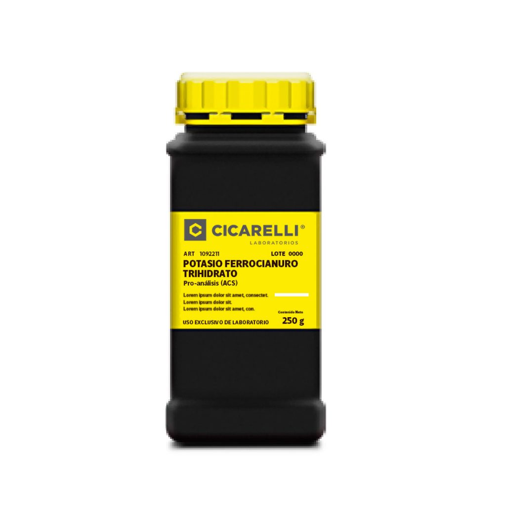 POTASIO FERROCIANURO TRIHIDRATO Pro-análisis (ACS) x 250 g | CICARELLI ...