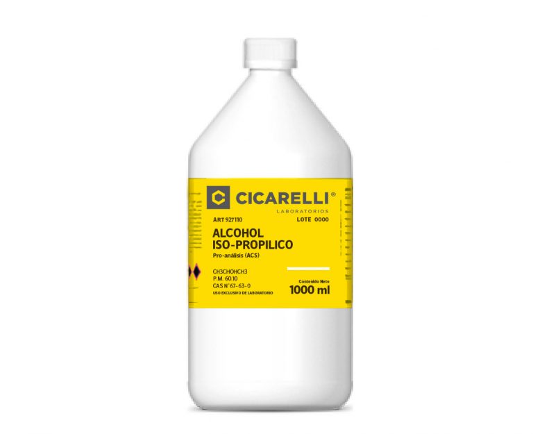 ALCOHOL ISO-PROPILICO Pro-análisis (ACS) x 1000 mL | CICARELLI | MARBE S.A.