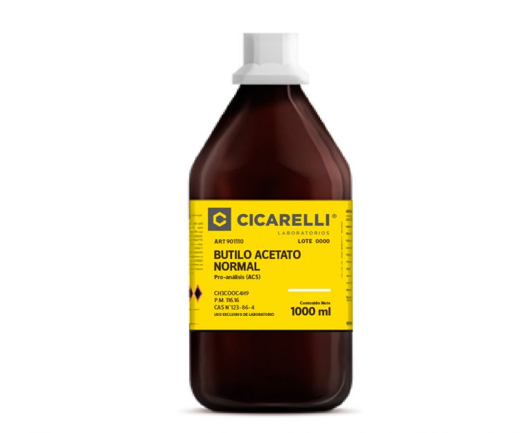 BUTILO ACETATO NORMAL Pro-análisis (ACS) x 1000 mL | CICARELLI | MARBE S.A.
